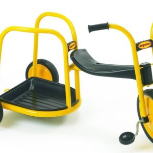 Angeles MyRider Chariot Bike for Up to Two Riders, Tricycle for Kids Ages 3+, Supports Up to 140 lbs, Yellow