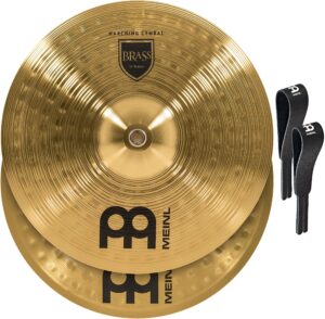 meinl 13” marching cymbal pair with straps - brass alloy traditional finish - made in germany, 2-year warranty (ma-br-13m)