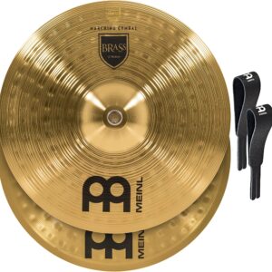 Meinl 13” Marching Cymbal Pair with Straps - Brass Alloy Traditional Finish - Made In Germany, 2-YEAR WARRANTY (MA-BR-13M)