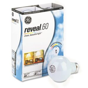 ge 48688 reveal soft white 60 watts a19, 4-pack