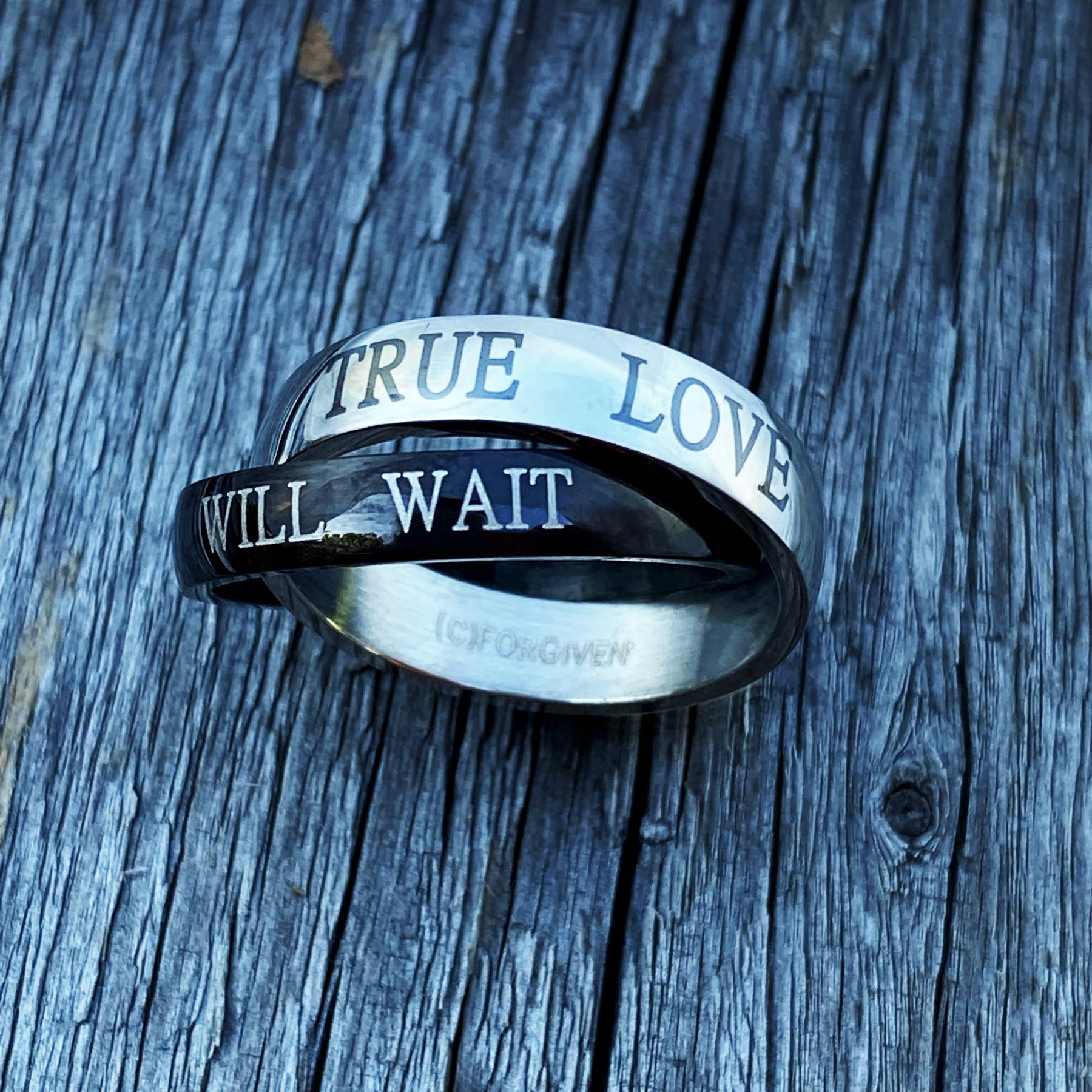 FORGIVEN JEWELRY RSTL True love will wait Purity Band Stainless Steel Ring size 6-Christian Jewelry