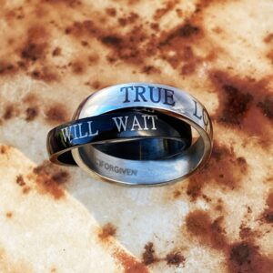 FORGIVEN JEWELRY RSTL True love will wait Purity Band Stainless Steel Ring size 6-Christian Jewelry