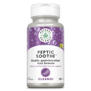 natural balance peptic soothe | gastrointestinal formula for healthy digestion support | with zinc carnosine, l-glutamine & mastic gum | 60 vegcaps