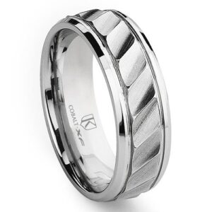 titanium kay cobalt xf chrome 8mm wavy newport wedding band ring sz 13.5