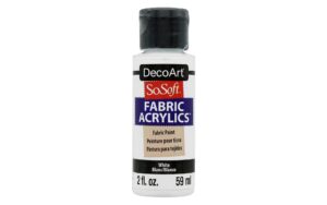 decoart deco art sosoft fabric acrylic paint 2oz-white