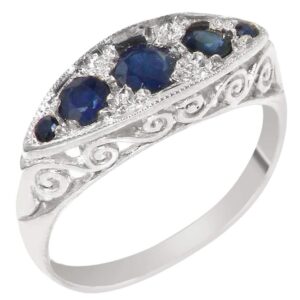 letsbuygold 925 sterling silver natural sapphire womens band ring - sizes 4 to 12 available