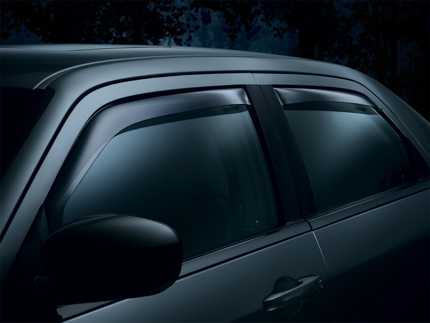 WeatherTech Custom Fit Side Window Deflectors for Toyota Sienna - (82536), Front & Rear Set - Dark Tint