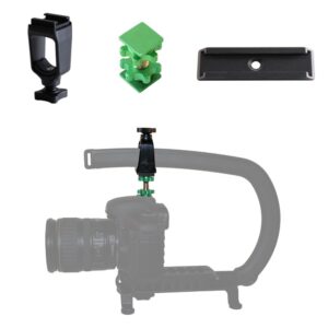 cam caddie scorpion / ex lockout kit and stabilizer support mount / bracket for canon nikon sony and panasonic / lumix dslr camera includes: (1) accessory shoe + (1) d – flashner + (1) 3” balance wing