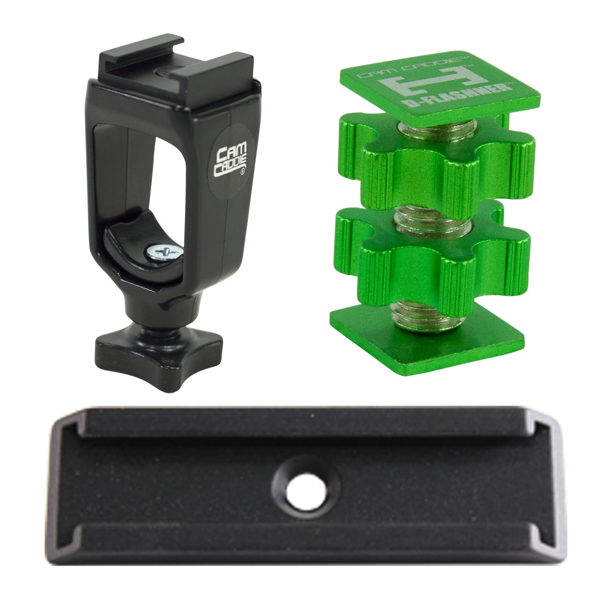 Cam Caddie Scorpion / EX Lockout Kit and Stabilizer Support Mount / Bracket for Canon Nikon Sony and Panasonic / Lumix DSLR Camera Includes: (1) Accessory Shoe + (1) D – Flashner + (1) 3” Balance Wing