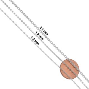 Kooljewelry Sterling Silver Round Cable Chain Necklace (1.2 mm, 30 inch)