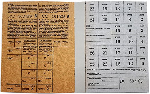 The Memorabilia Pack Company Replica Junior Ration Book from World War 2