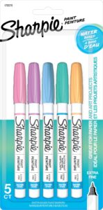 sharpie water-based paint markers, extra-fine, assorted colors, 5 count