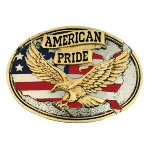 montana silversmiths soaring eagle collection attitude buckle (american pride - full color)