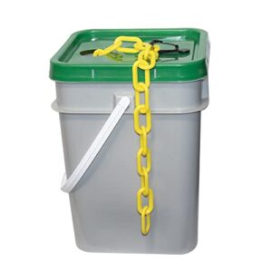 mr. chain plastic barrier chain pail, yellow, 1.5-inch link diameter, 300-foot length (30002-p)