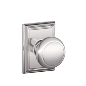 schlage f10 and 625 add f10and625add addison collection andover passage knob, bright chrome