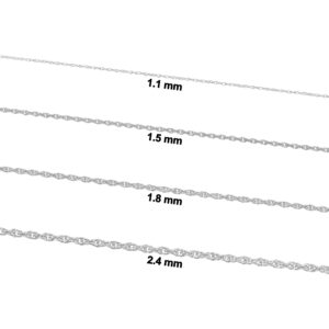 Kooljewelry Sterling Silver Rope Chain Pendant Necklace For Women (1.1 mm, 20 inch)