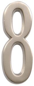 distinctions nickel, 8 hillman 843288 4-inch die cast self-adhesive house address, brushed, number