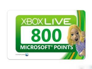 microsoft accessori xbox live 800 points card x360