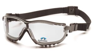 pyramex safety v2g readers eyewear, black strap/temples, clear +2.5 anti-fog lens, black frame/clear anti-fog +2.5 lens