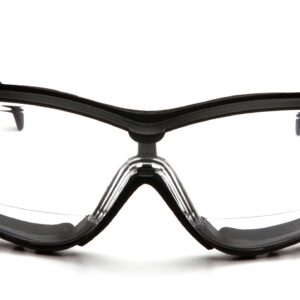 Pyramex Safety V2G Readers Eyewear, Black Strap/Temples, Clear +2.5 Anti-Fog Lens, Black Frame/Clear Anti-fog +2.5 Lens