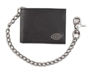 dickies men's bifold wallet-high security with id window and credit card pockets, classic black, one size