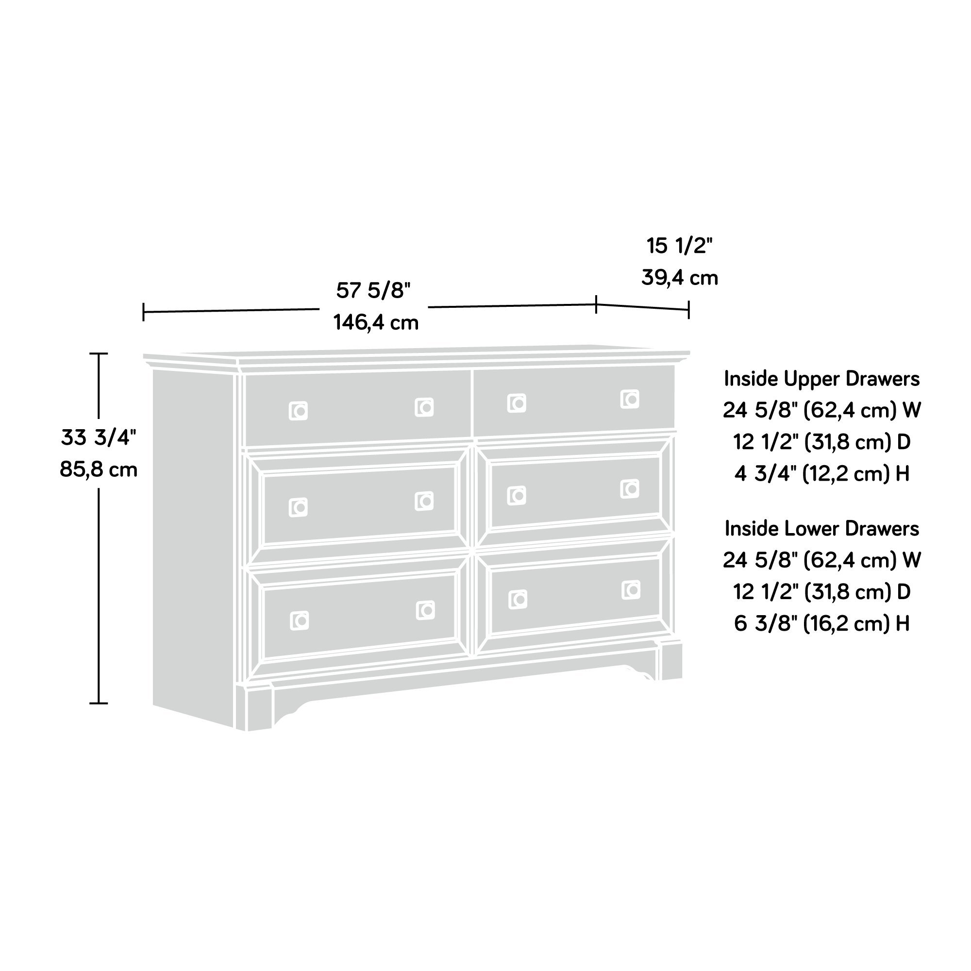 Sauder Palladia Dresser, Select Cherry finish