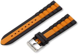 hadley-roma ms-3344 black/orange 22mm diver