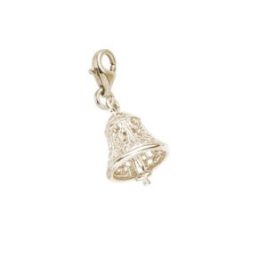 rembrandt charms bell charm with lobster clasp, gold plated silver