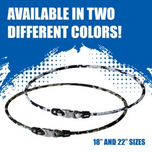 Phiten X30 Digital Camo Titanium Necklace - Sport Necklace Permeated with X30 Aqua-Titanium Technology for Neck and Shoulder Tension - Power Elastomer Core with Micro Titanium Spheres -