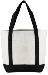 zipper canvas tote bag