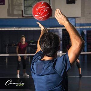 Champion Sports Training Volleyball, Size 8, Indoor and Outdoor, with Soft, Hand-Sewn Nylon Panels - Lightweight Volleyballs for Practicing, Recreation - Premium Volleyball Equipment and Gear - Set