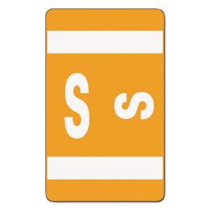 smead alphaz accs color-coded alphabetic label s, orange, 100 labels per pack (67189)