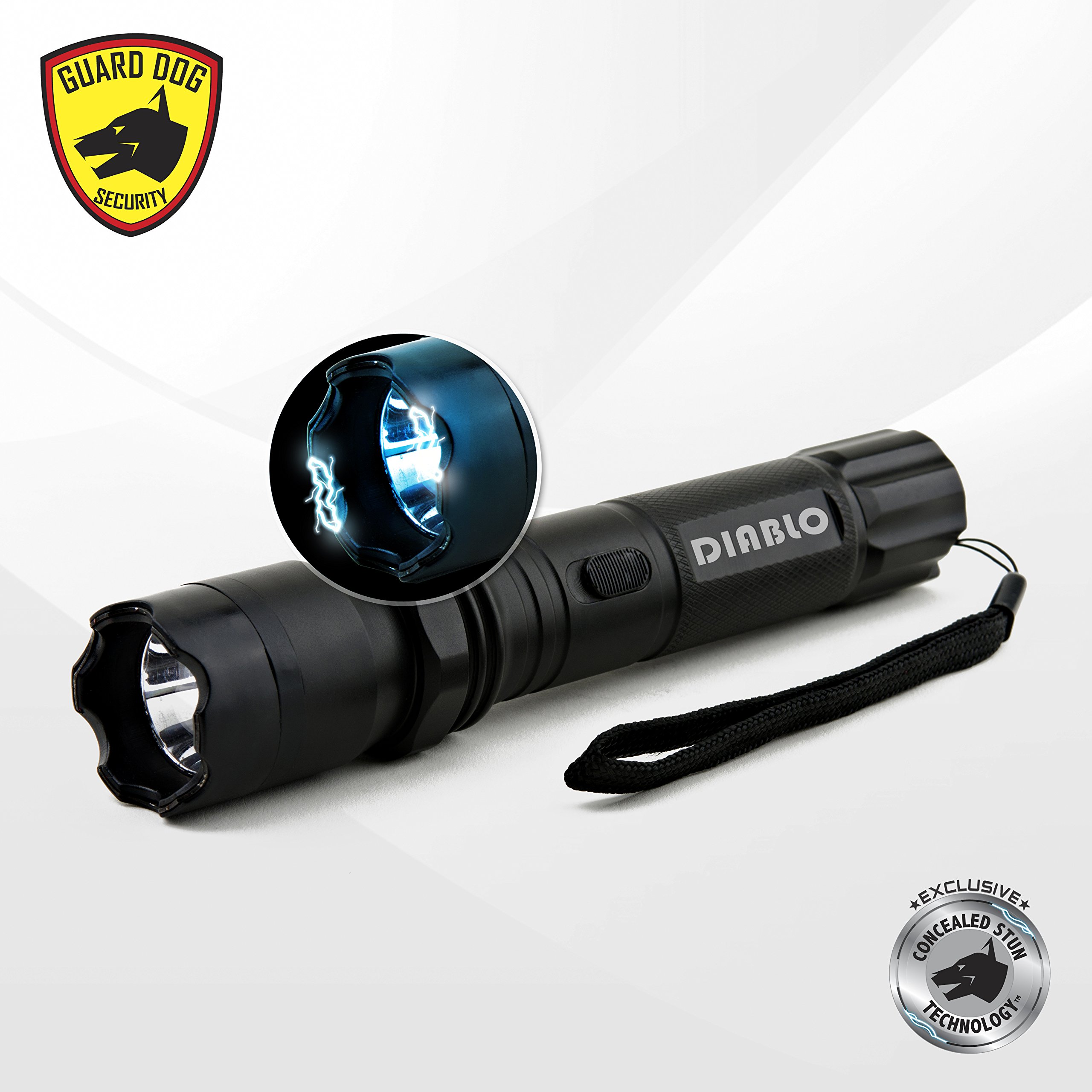 Guard Dog Security TLSG-GDD4500F Diablo Tactical Stun Gun Flashlight, Maximum Voltage, Ultra Bright LED Bulb, Rechargeable, Black, 6.74-Inch