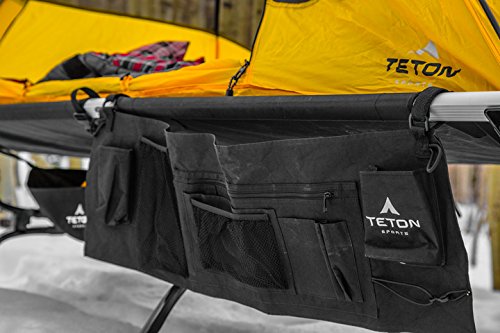 TETON Sports Cot Organizer; Great Camping and Hunting Gear; Perfect Companion to the TETON Sports Camping Cots; A Must Have , Black, 39 inches X 12 inches