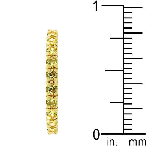 Kate Bissett 18k Gold Plated Eternity Ring with Channel Set Yellow Cubic Zirconia Size 7