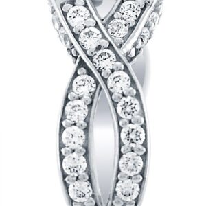 Size 7.5 - Solid 14k White Gold Princess Cut Solitaire with Round Side Stones CZ Cubic Zirconia Engagement Ring 2.5ct.