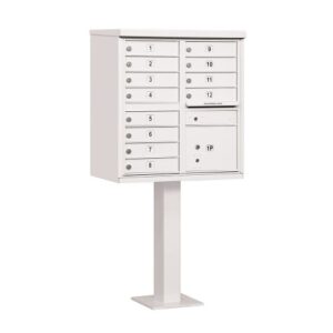 salsbury industries 3312wht-u 12 a size doors, white type ii cluster box unit mailbox