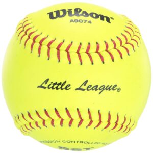 wilson sporting goods a9074 little league softball (12-pack), 12-inch, optic yellow (wta9074bsst)