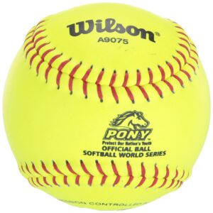 wilson sporting goods a9075 pony league softball (12-pack), optic yellow, 11-inch (wta9275bsst)