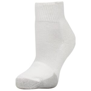 thorlos womens tmx max cushion ankle tennis socks, white (3 pairs), medium us