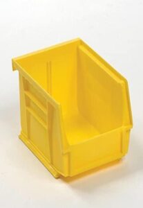 global industrial plastic stacking bin 4-1/8 x 5-3/8 x 3, yellow - lot of 24