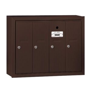 salsbury industries 3504zsu surface mounted vertical mailbox with usps access and 4 doors, bronze