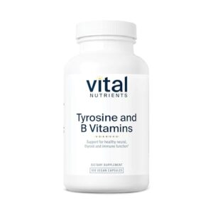 vital nutrients - tyrosine and b-vitamins - complex thyroid and nerve support formula - adrenal support - 100 vegetarian capsules per bottle