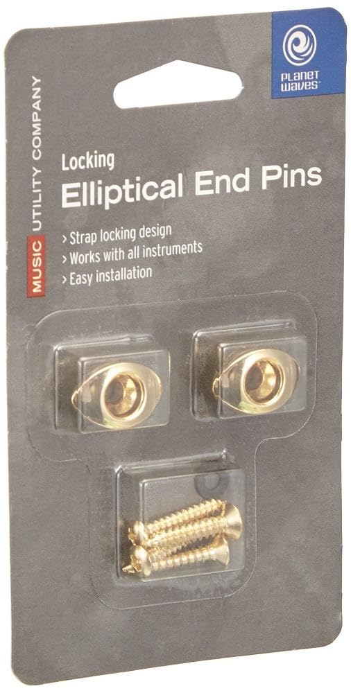 D'Addario Accessories D'Addario Elliptical End Pins, Gold, Large