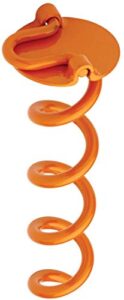 liberty outdoor ancfr10-org-a folding ring spiral ground anchor, orange, 10-inch, single