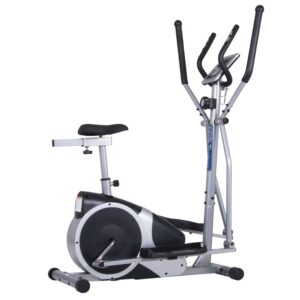 body champ magnetic cardio dual trainer - elliptical and upright exercise bike brm2720