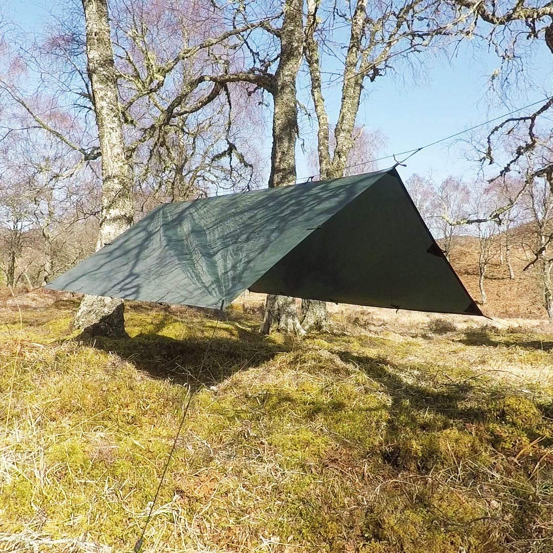 DD Hammocks - DD Tarp 3x3 - Olive Green (10ft x 10ft) - 100% Waterproof Lightweight & Multifunctional Rainfly Tarp Tent Shelter for Camping Backpacking & Hiking Adventure