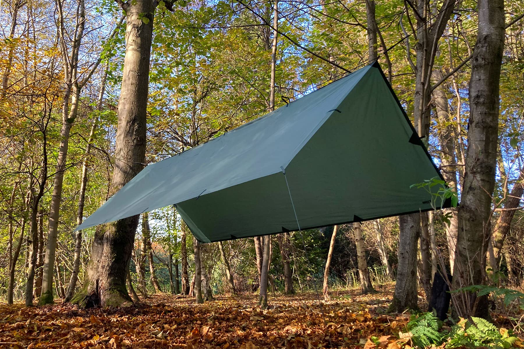 DD Hammocks - DD Tarp XL - Olive Green (15ft x 10ft) - 100% Waterproof Lightweight & Multifunctional Rainfly Extra Large Tarp Tent Shelter for Camping Bushcraft & Hiking Adventure