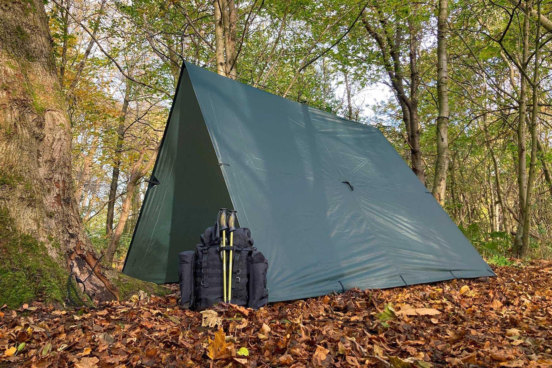 DD Hammocks - DD Tarp XL - Olive Green (15ft x 10ft) - 100% Waterproof Lightweight & Multifunctional Rainfly Extra Large Tarp Tent Shelter for Camping Bushcraft & Hiking Adventure