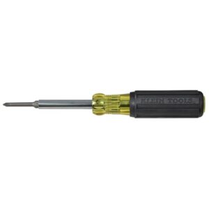 klein tools 32559 multi-bit screwdriver / nut driver, extended reach 6-in-1 tool with nut driver, phillips and slotted bits